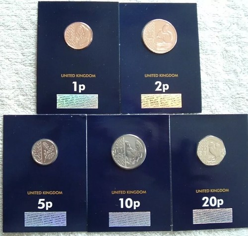 2023 KING CHARLES DEFINITIVE 5 COIN SET 1p 2p 5p 10p 20p BUNC with ...