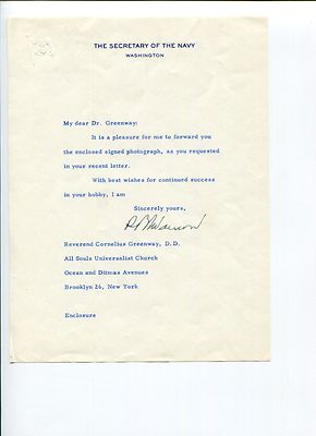 Robert B Anderson US Secretary of Navy & Treasury Signed Autograph | eBay