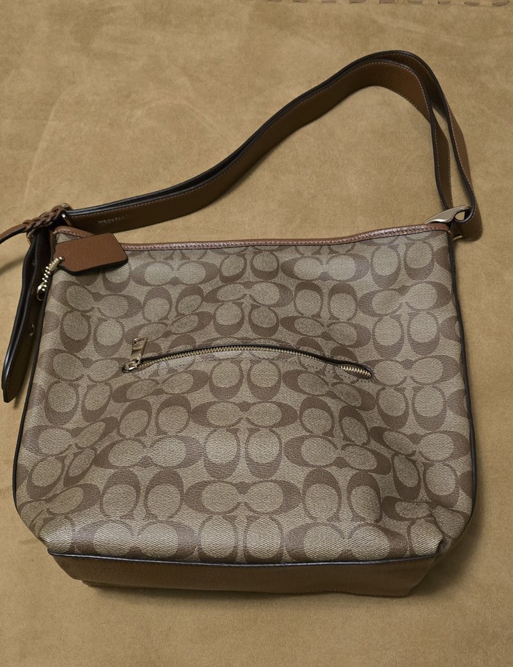 Coach Signature Medium-sized Bag Brown With Adjustable Strap | eBay