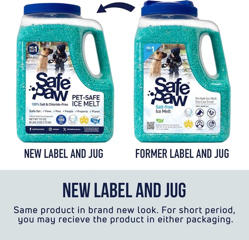 Safe Paw Ice Melt - Pet & Kid Friendly, Salt-Free & Sea Green 8 Pounds ...