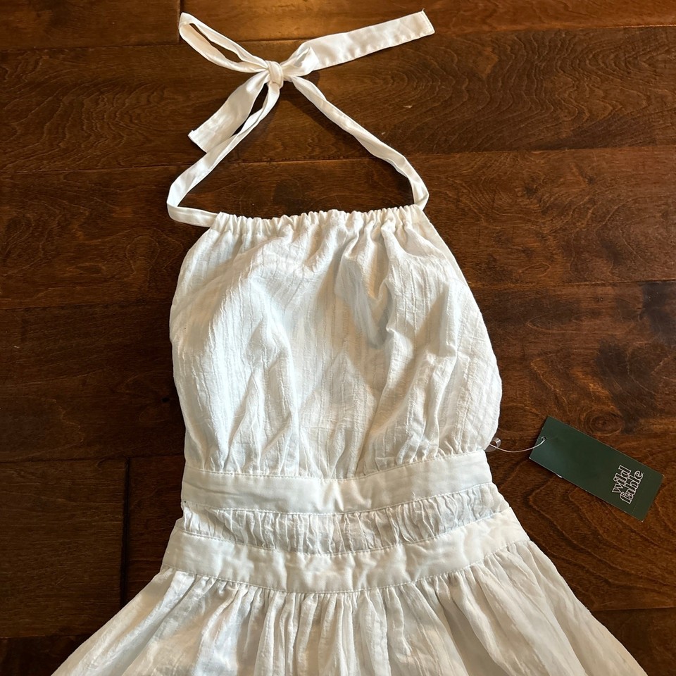 Wild Fable Cotton Backless Halter Fit and Flare Mini Dress Women's XXS ...