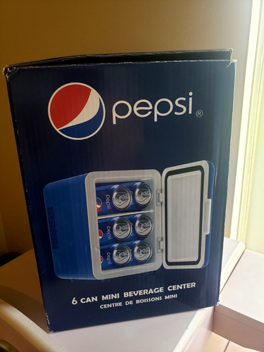 Pepsi Mini Refrigerator Portable Cooler Compact Travel Fridge 6-Cans ...