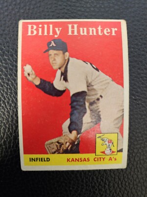 1958 Topps #98 Billy Hunter Kansas City Athletics VG Baseball Card | eBay