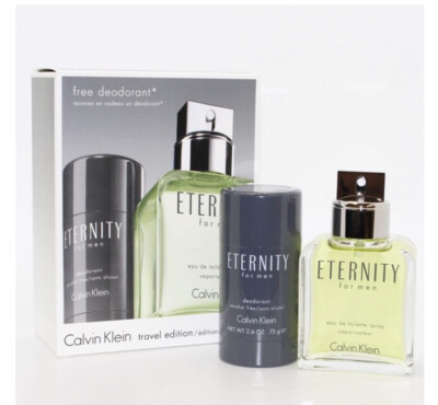 Eternity By Calvin Klein 2pc Gift Set With 3.4oz Edt+2.6oz Deodorant ...