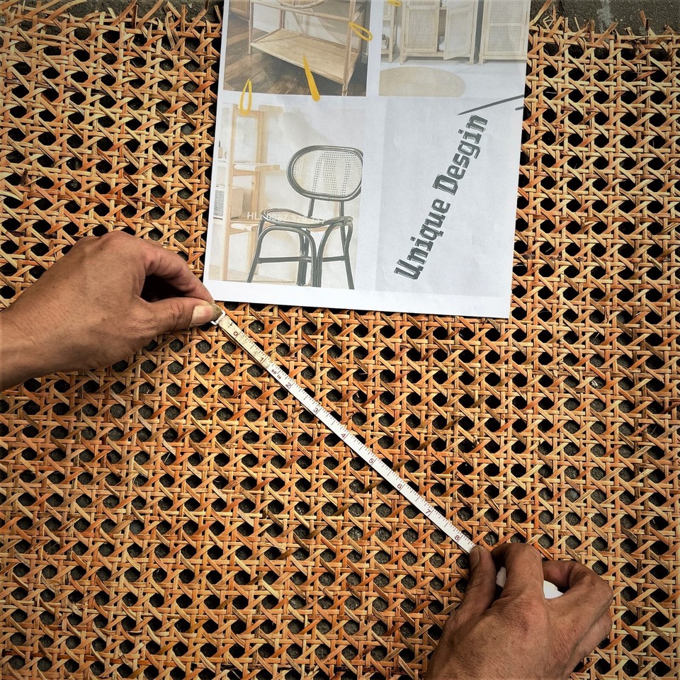 18" Width Natual Dark Rattan Cane Webbing Roll Weave Rattan Fabric ...