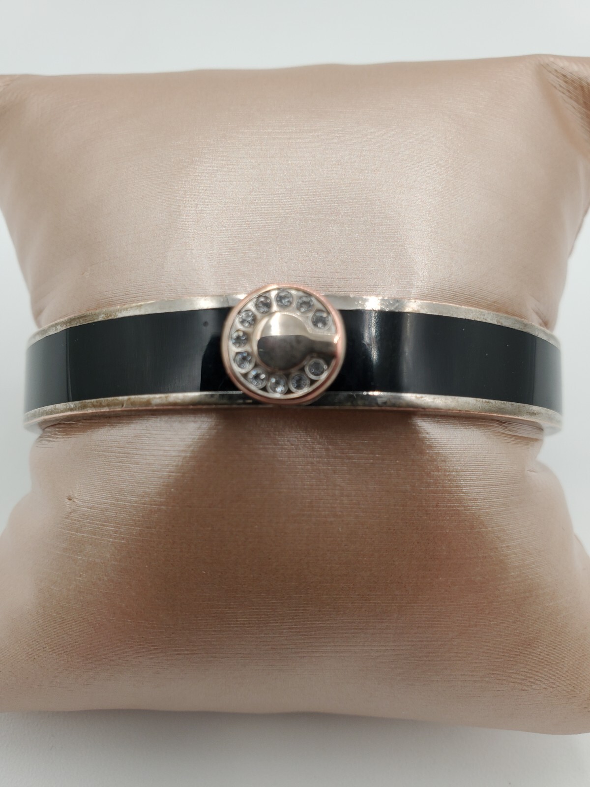 Coach Signature Crystal C Push Button Black Enamel Ba… - Gem