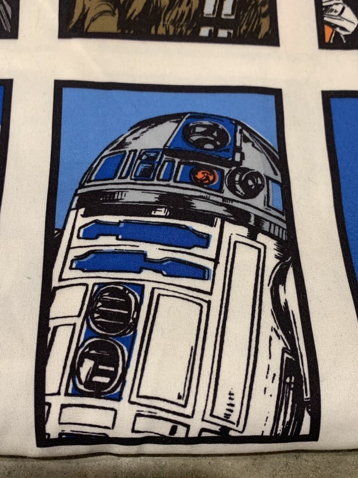 Star Wars Twin Size Flat and Fitted Sheet Set White Block Pattern Jay ...