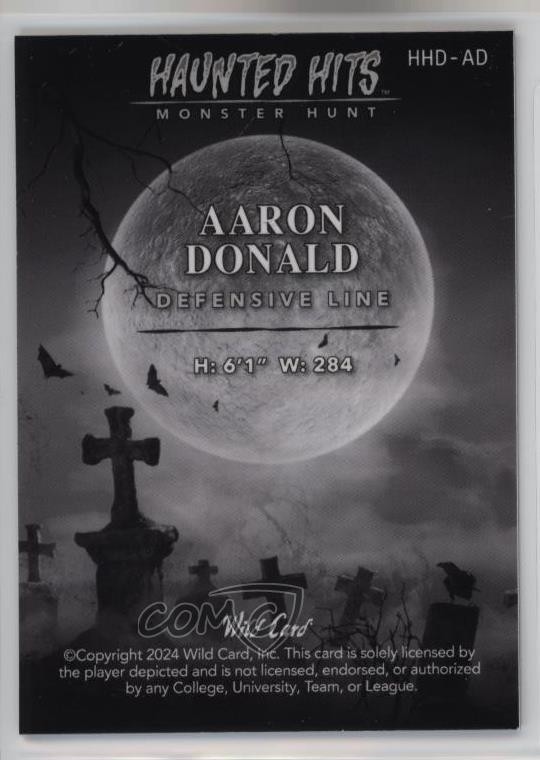 2024 Haunted Hits Monster Hunt Promo Pink Sparkles Foil /4 Aaron Donald ...