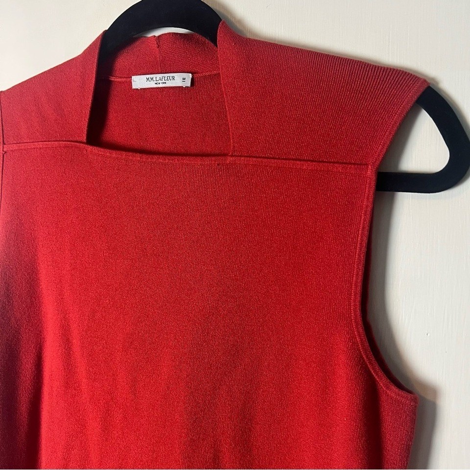 MM.LaFleur Women's Red Sleeveless Knit Sweater Tank Top Square Neck ...