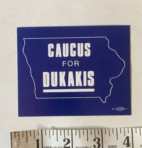 Governor Michael Dukakis For President Iowa Caucuses Lapel Sticker 1988 ...