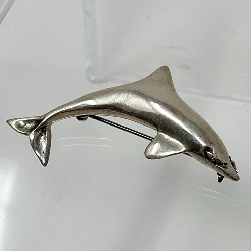 Vintage Sterling Silver 925 3D Dolphin Brooch Pin | eBay