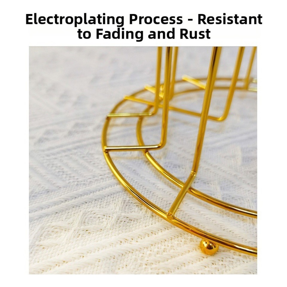 Sleek stainless steel inverted glass cup rack for countertop storage ...