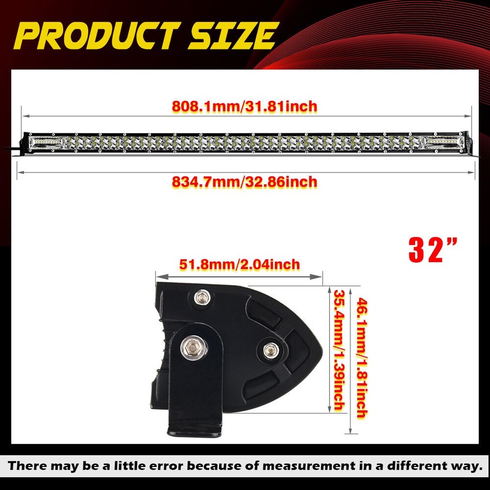 7-50" Ultra Slim LED Light Bar Dual Row Spot Flood Combo Fog Offroad ...