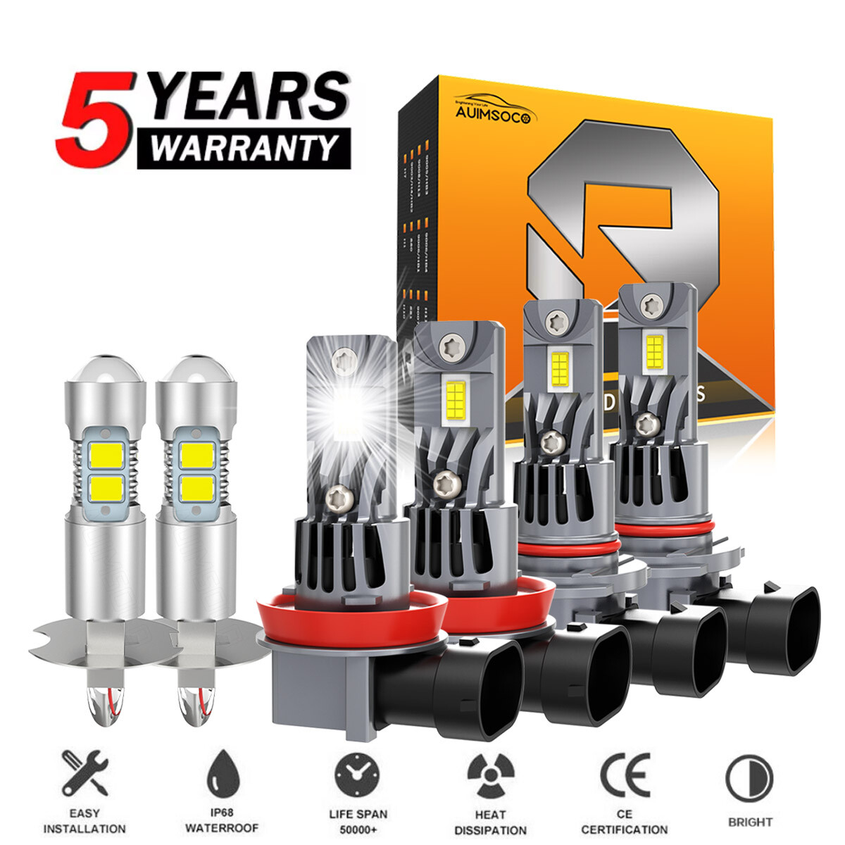 for Lexus GX470 2003-2009 Front LED Headlight Kit High&Low Fog Light ...