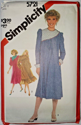 Simplicity Sewing Pattern 5721 Misses 12 Asymmetric Dress Quilted Yolk ...
