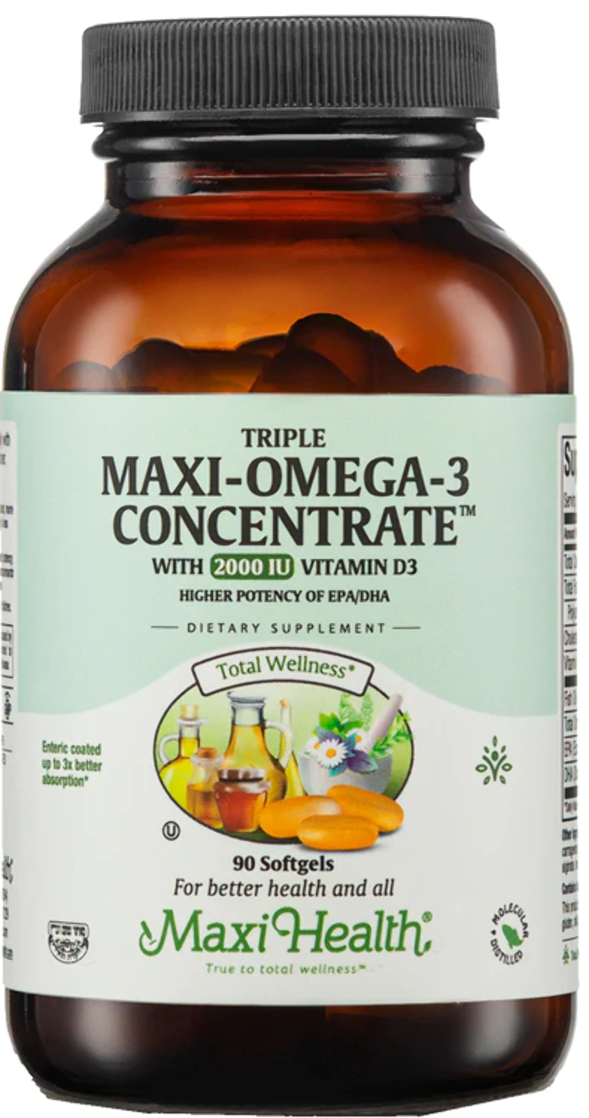 Maxi Health Triple Maxi Omega-3 Concentrate Fish Oil with Vitamin D3 ...