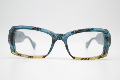 Glasses cecile 215 swiss made Blue Braun Angular Frames Eyeglasses New ...