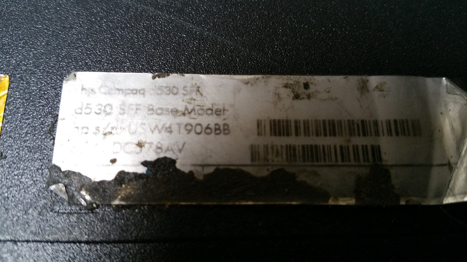 Used HP Compaq D530 SFF PC Pentium 4 2.66Ghz, 1.0GB RAM, 40 GB HDD, Win ...