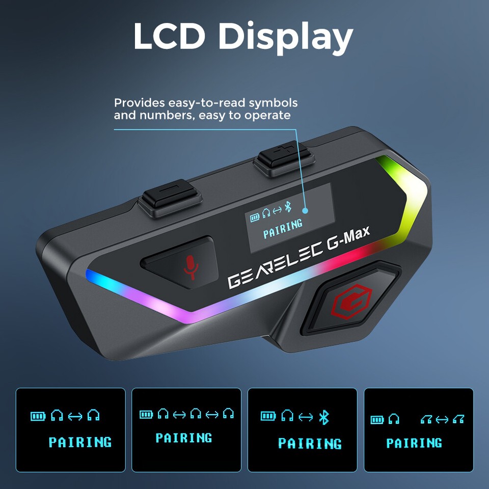 2X Motorcycle Helmet Bluetooth 5.2 Headset CVC Waterproof 2000m 6 ...