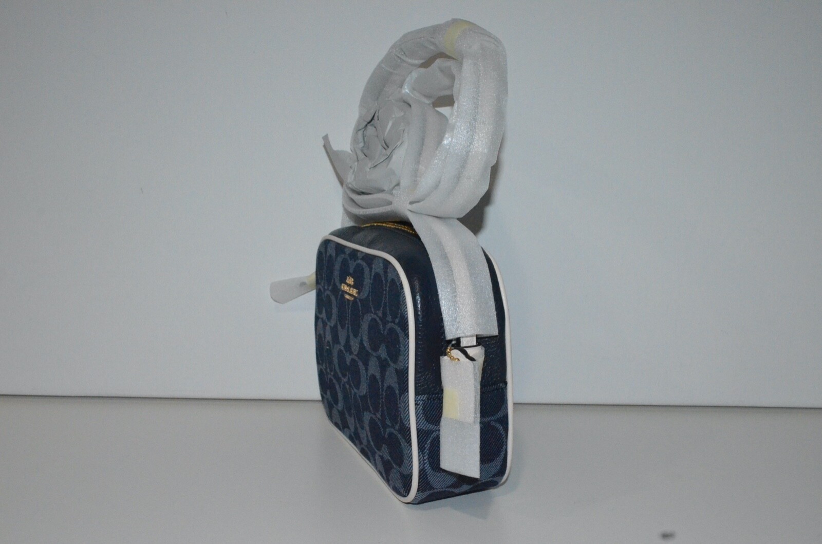 New Authentic Coach Mini Camera Bag In Signature Jacquard Im/Denim ...