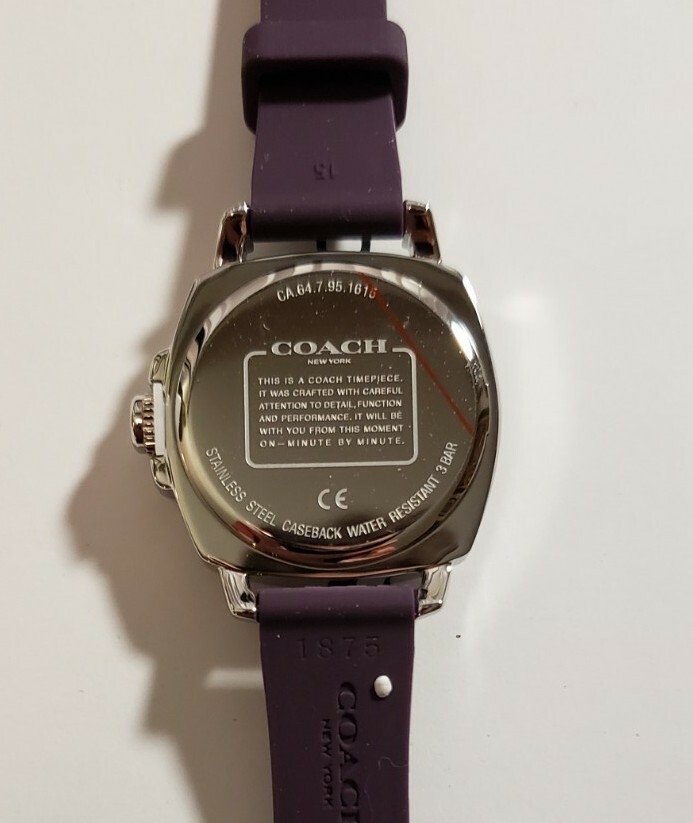 Coach Women BOYFRIEND Purple Logo-embossed Rubber Strap Watch 34mm ...