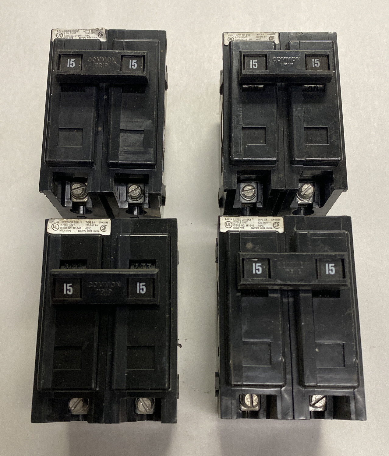 CUTLER HAMMER,M1640,CIRCUIT BREAKER 15A 2P LOT OF 4 | eBay