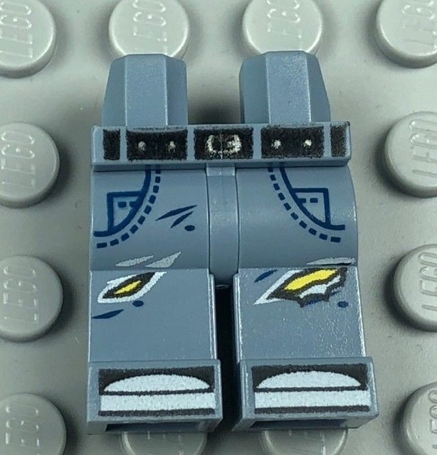 LEGO Minifig Sand Blue Hips & Legs Jeans Torn Knees Shoe Tips Black ...