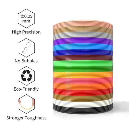 3D Pen Filament Refills 16.4ft PLA 3D Printer Filament Pack 1.75mm ...