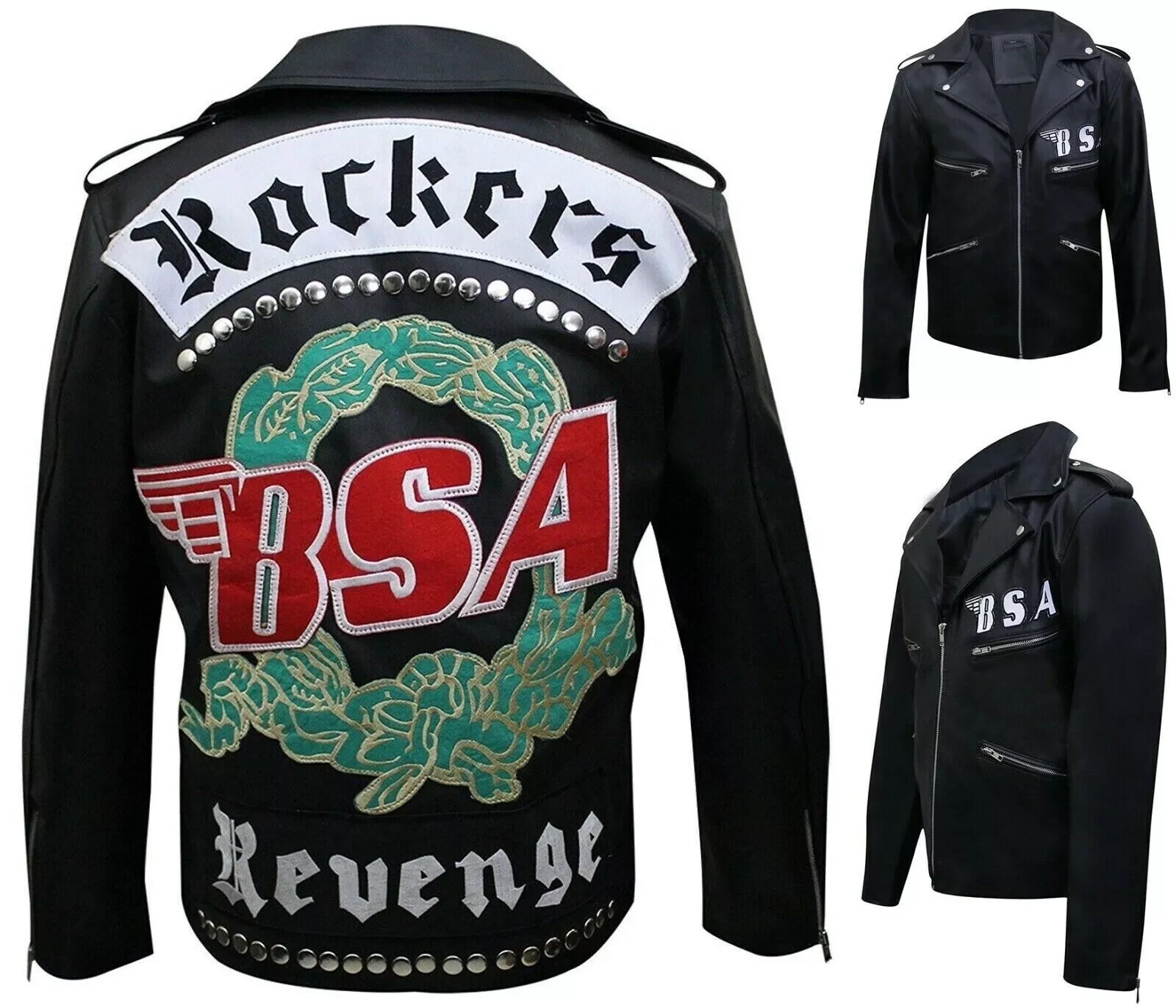 BSA George Michael Faith Rocker Revenge Real Leather Jacket For Men's ...