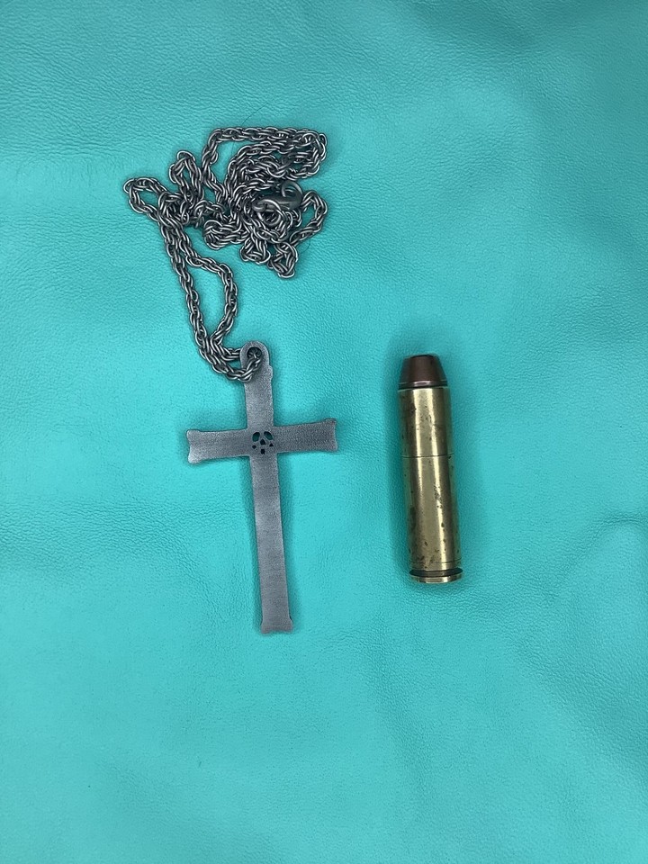 Trigun Nicholas D. Wolfwood Metal Cross Necklace Neck Chain and Bullet ...