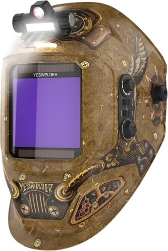Auto Darkening Welding Helmet with LED Light, 1/1/1/1 Optical Clarity ...