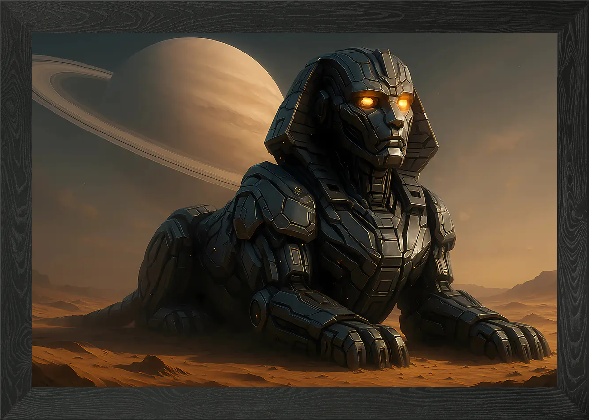 Robotic Sphinx on a Distant Planet Framed Wall Art Poster Canvas Print ...