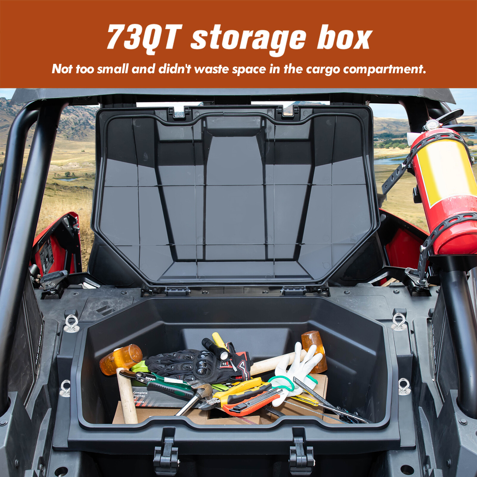73QT Rear Cargo Storage Box For 2020-2025 Polaris RZR PRO XP/4 RZR Pro ...