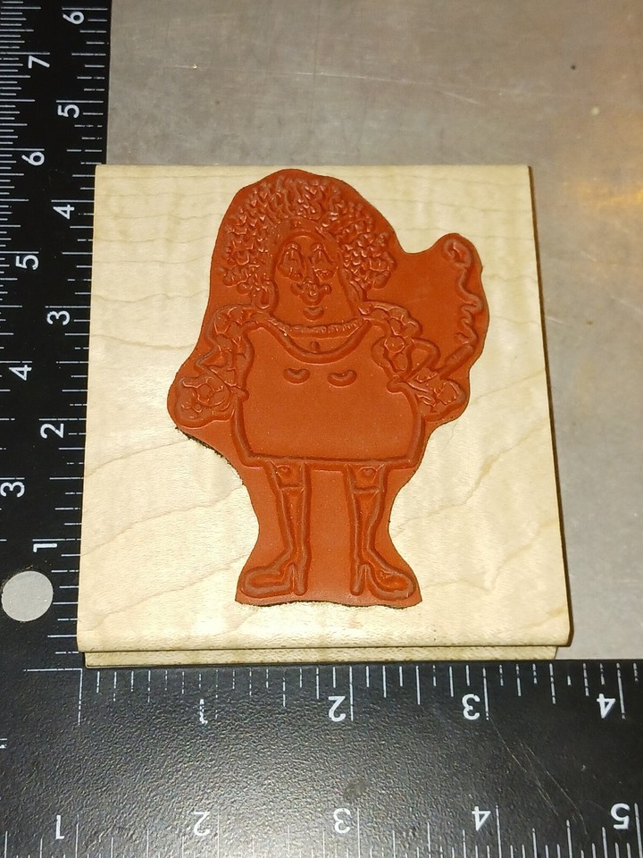 Lady dressed up for the night, inky antics, big,B701,rubber, wood | eBay