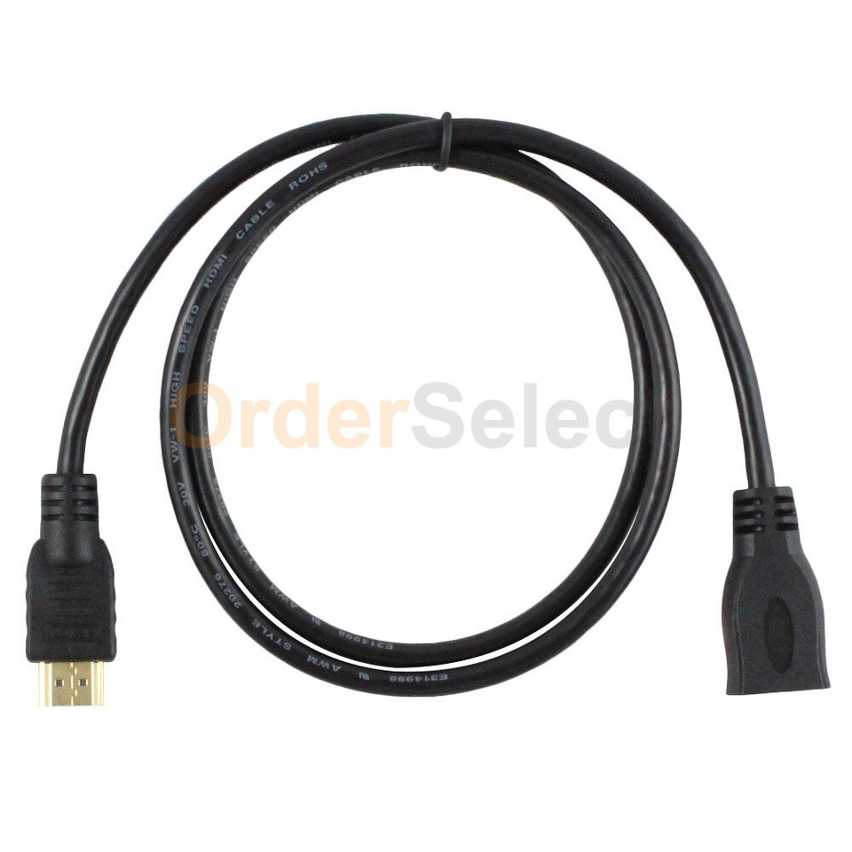 HDMI Extension Cable Male to Female HDMI Cable Extender Adapter 3D 4K x ...