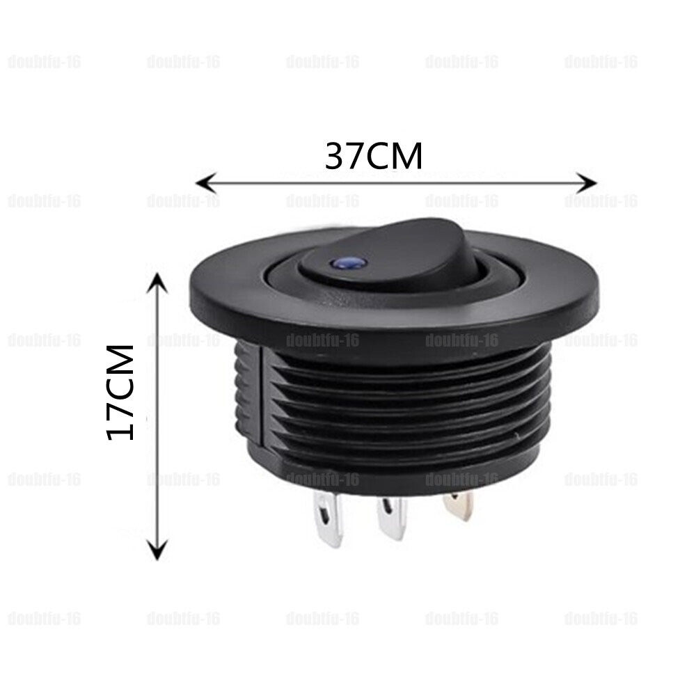 Blue LED Light 3 Pin 12V 20A Car Boat Round Rocker Toggle ON/OFF Round ...