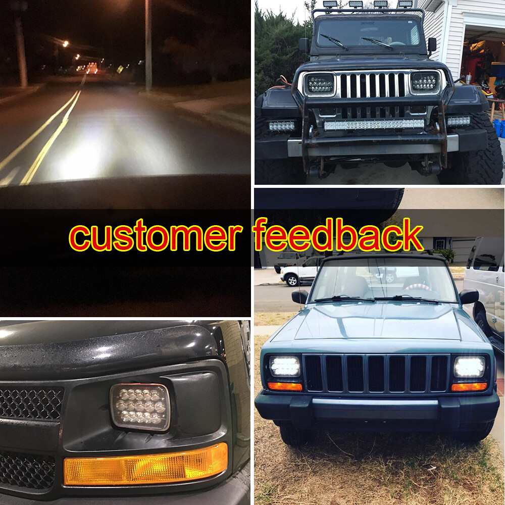 5x7" 7x6" LED Headlight Hi-Lo Halo DRL For Toyota Pickup 1982-1995 ...