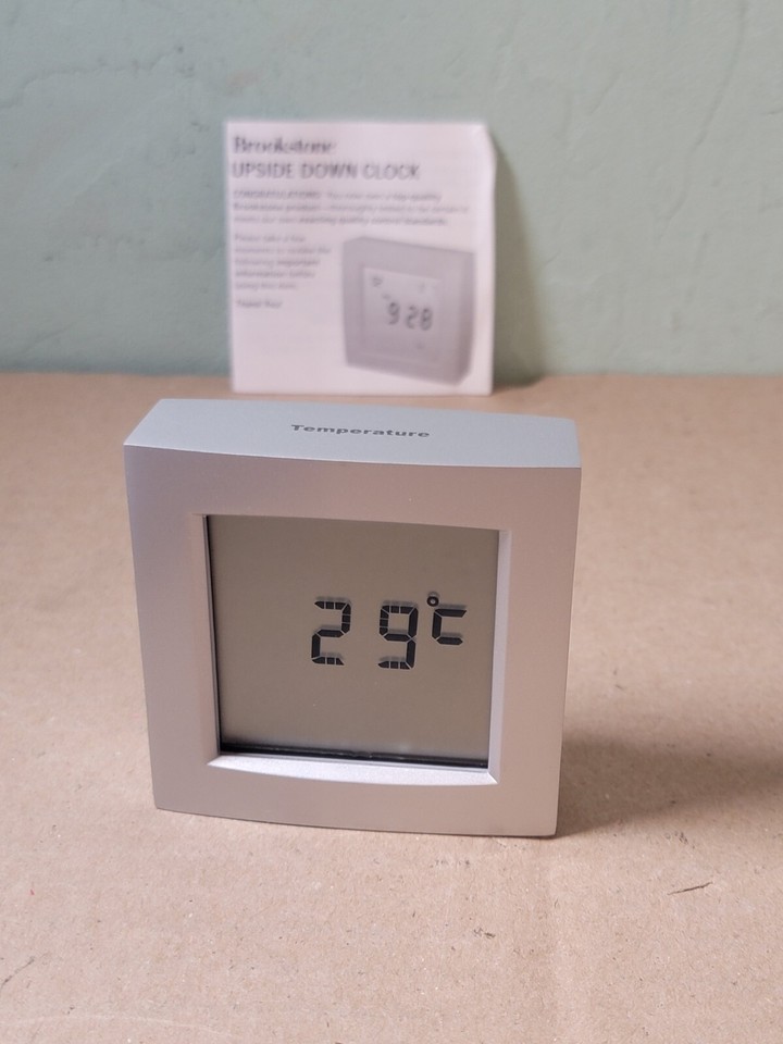 BROOKSTONE Upside Down Clock World Time/Timer/Temperature w ...