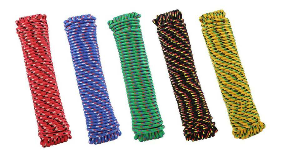 Diamond Braid Poly Rope 3/8" x 100' Polypropylene Everbilt Assorted ...