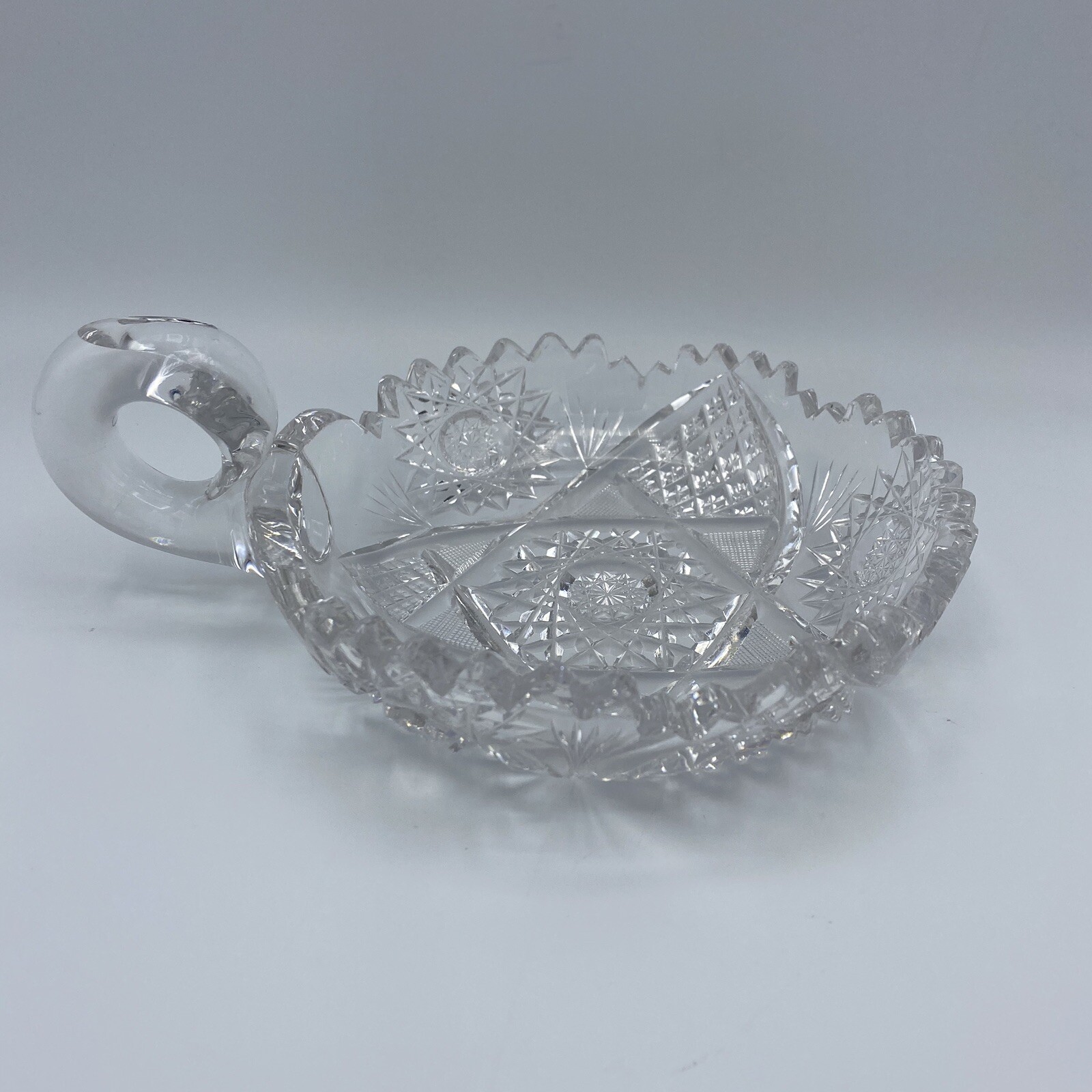 Nappy American Brilliant Period ABP Finger Loop Handle Bowl 7" Sawtooth ...