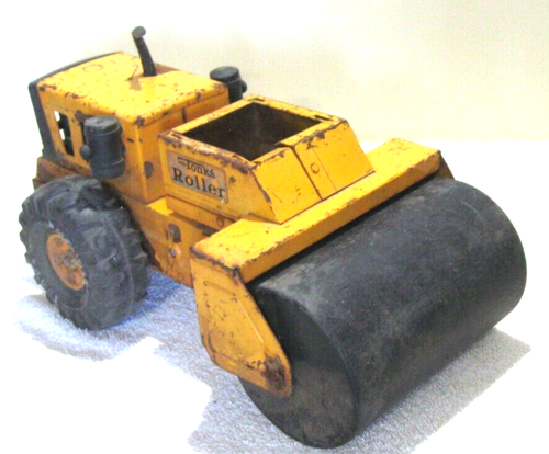 VINTAGE 1970S TONKA MIGHTY ROAD ROLLER PRESSED STEEL CONSTRUCTION TOY ...