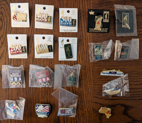 Atlanta 1996 Olympic *RARE* *COUNTDOWN* Pins + Sports Illustrated ...