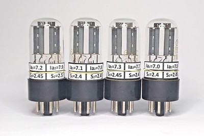 6N8S / 6H8C / 6SN7GT / 6N8P NEVZ factory MATCHED QUAD (4pcs) TUBES NOS ...