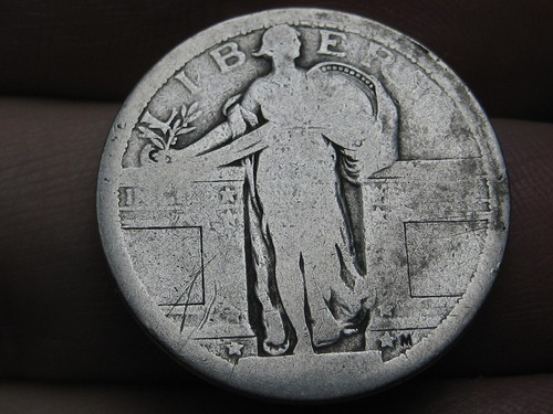 Dateless Silver Standing Liberty Quarter, Type 1 Variety Minted in 1916 ...