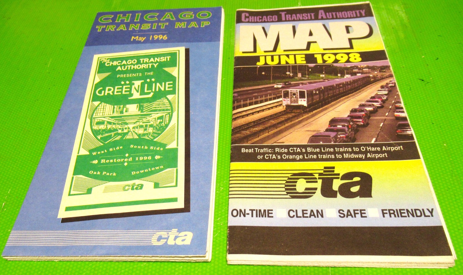 Chicago Transit Authority Bus & Rail Route Maps. May 1996 & June 1998 ...