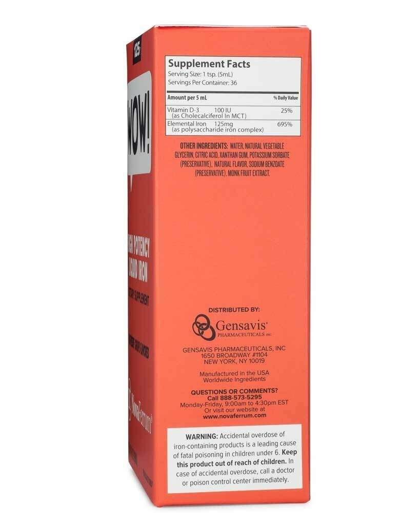 NovaFerrum High Potency Liquid Iron Supplement Raspberry Grape Flavor ...