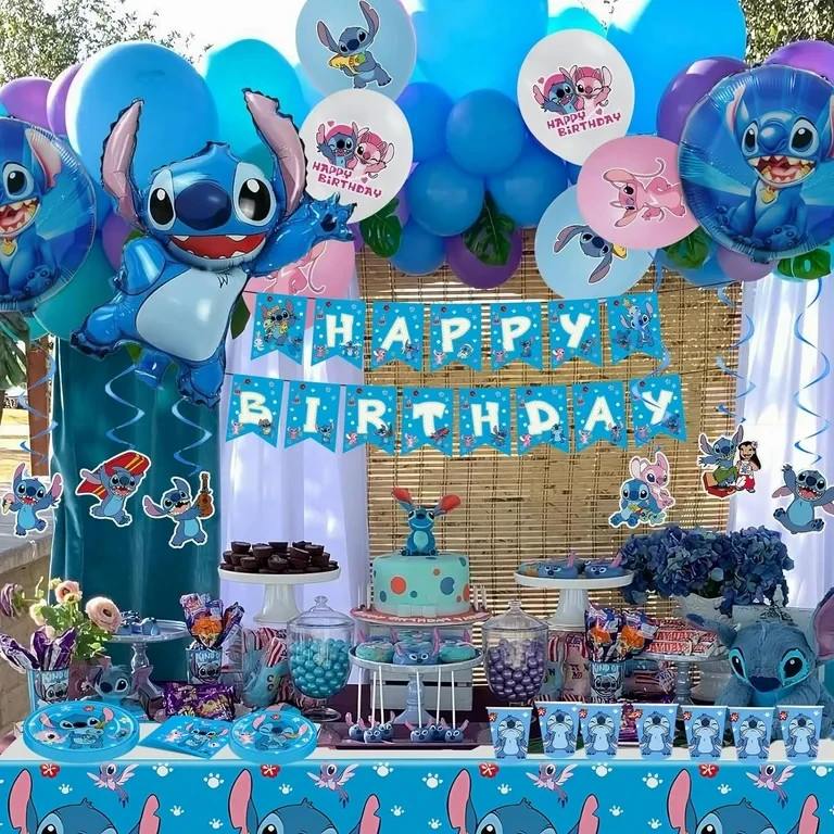 Disney Stitch Birthday Supplies 106 Pcs Lilo And , Lilo And Stitch ...