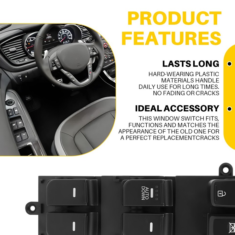 Left Door Master Power Window Switch with Auto Up Down for 2011-2013 ...