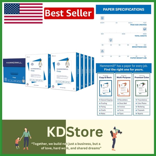 High-Quality 20 lb Printer Paper - 8.5 x 11, 10 Ream, 5000 Sheets - 92 ...