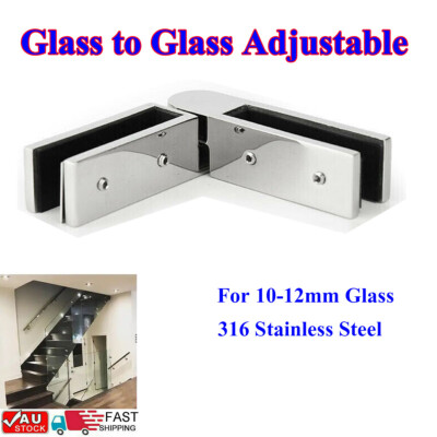 Glass Clamp Adjustable Stainless Joiner Bracket Balustrade Pool Fence ...